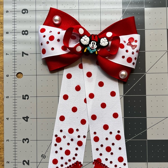 Disney | Accessories | Disney Red And White Minnie Mouse Hair Bow ...